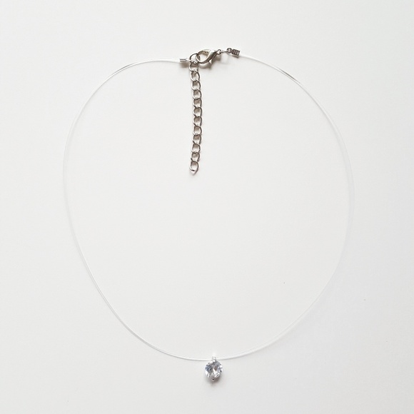 Jewelry | Crystal Necklace On Transparent Fishing Line | Poshmark